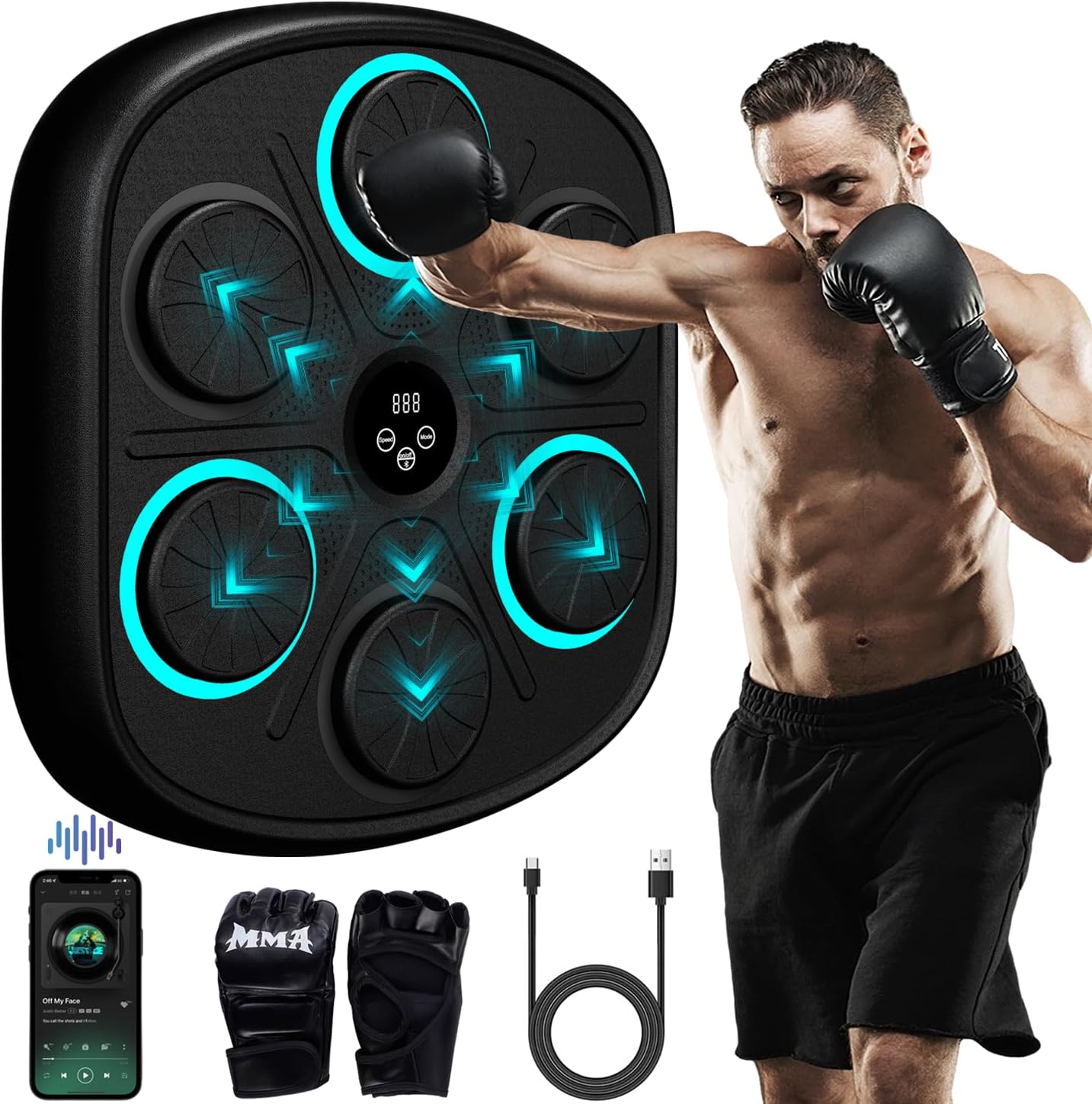 Zipher Interactive Smart Punching Machine – Digital with Music for Hom ...
